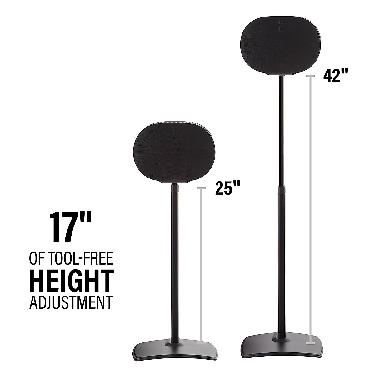 Sanus Height Adjustable Speaker Stands for Sonos Era 300™ (Pair)… (Black)