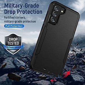 for Galaxy S21 FE 5G Case,Samsung S21 FE Case,with Screen Protector [Military Grade Drop Tested] Heavy-Duty Tough Rugged Shockproof Protective Case for Samsung Galaxy S21 FE 5G, Black
