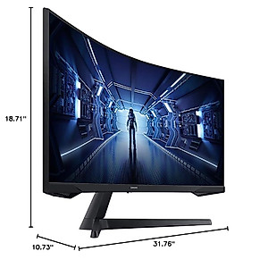 Samsung 34-Inch Odyssey G5 Ultra-Wide Gaming Monitor with 1000R Curved Screen, 165Hz, 1ms, FreeSync Premium, WQHD (LC34G55TWWNXZA, 2020 Model), Black (Renewed)