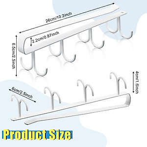 Hotop 3 Pieces Under Cabinet Coffee Cup Hooks Hanging Coffee Mug Holder Tea Cup Holder Hooks Coffee Mug Rack Metal Mug Hooks for Mugs Coffee Cups Kitchen Utensils Display, 8 Hooks Each (White)