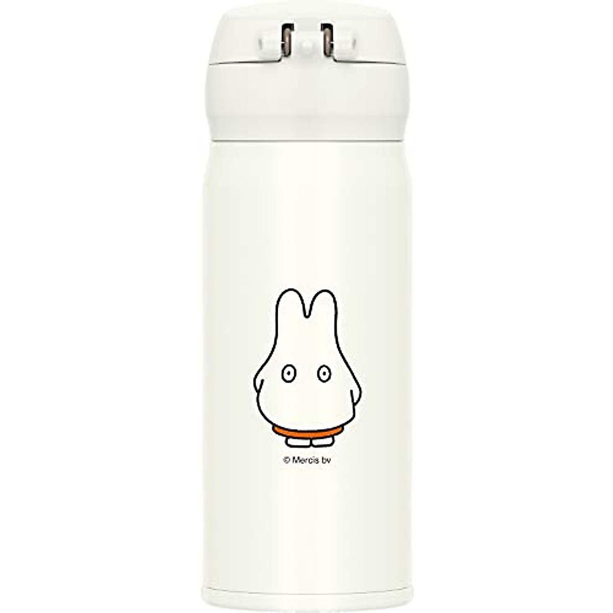 Thermos JNL-404B WH-OR Water Bottle, Vacuum Insulated Travel Mug, 13.5 fl oz (400 ml), Miffy White Orange