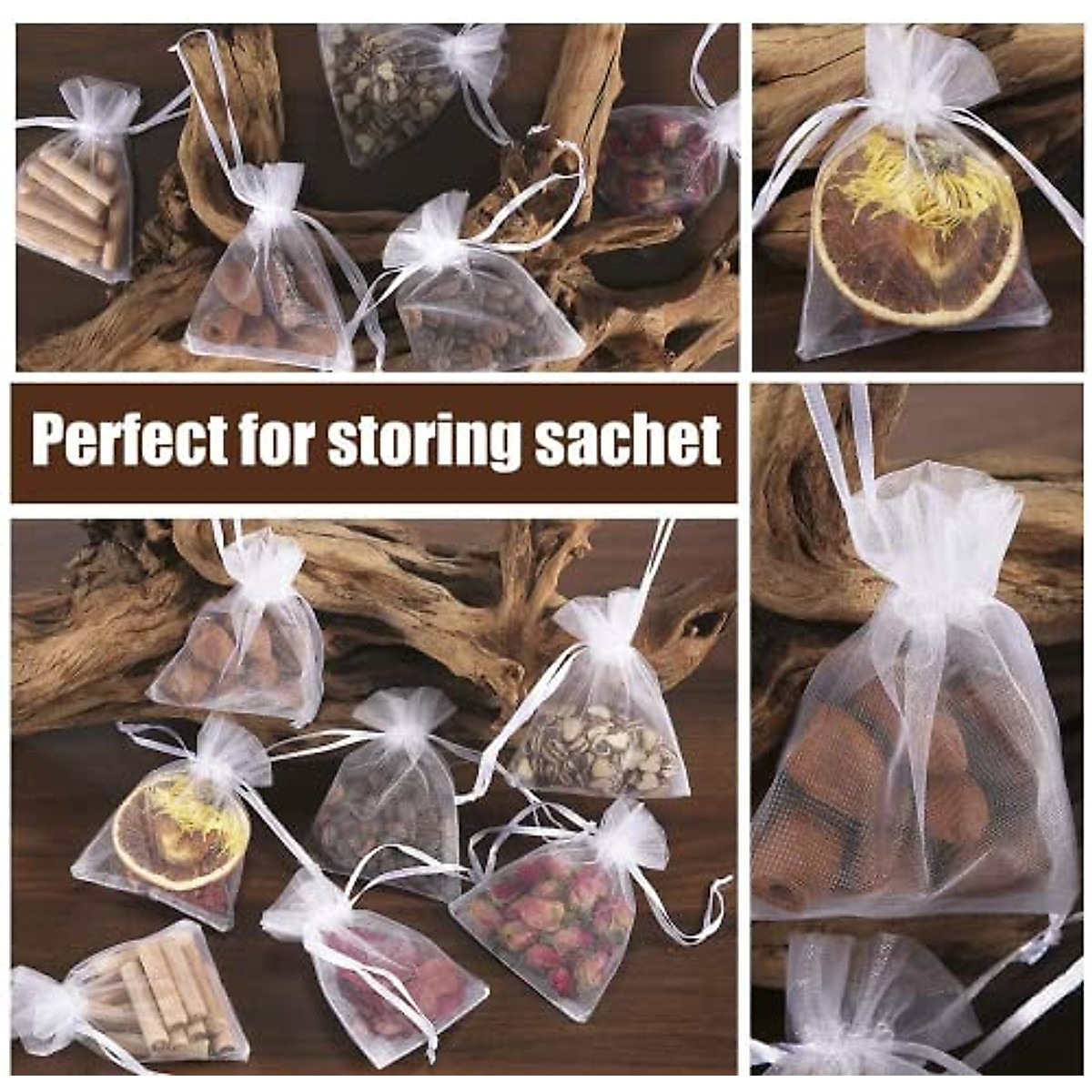 FOBGEL 100 Pcs White Organza Bags 2.8x3.5 (7x9cm), Drawstring Jewelry Gift Bag, Small Gift Bag, For Party, Jewelry, Christmas, Lavender, Festival, Bathroom Soaps, Makeup, Organza Favor Bags