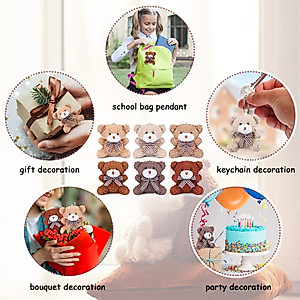 24 Pack Mini Bear Toys Bulk Plush Stuffed Animals Jointed Doll 3.15 Inch Bear Keychain for Teens Girls Adult Birthday Wedding Graduation Gift Decoration Party Favor Backpack DIY Pendant (Stylish)