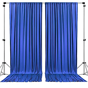 10 ft x 10 ft Royal Blue Wrinkle Free Backdrop Curtain Panels, Polyester Photography Backdrop Drapes, Wedding Party Home Decoration Supplies