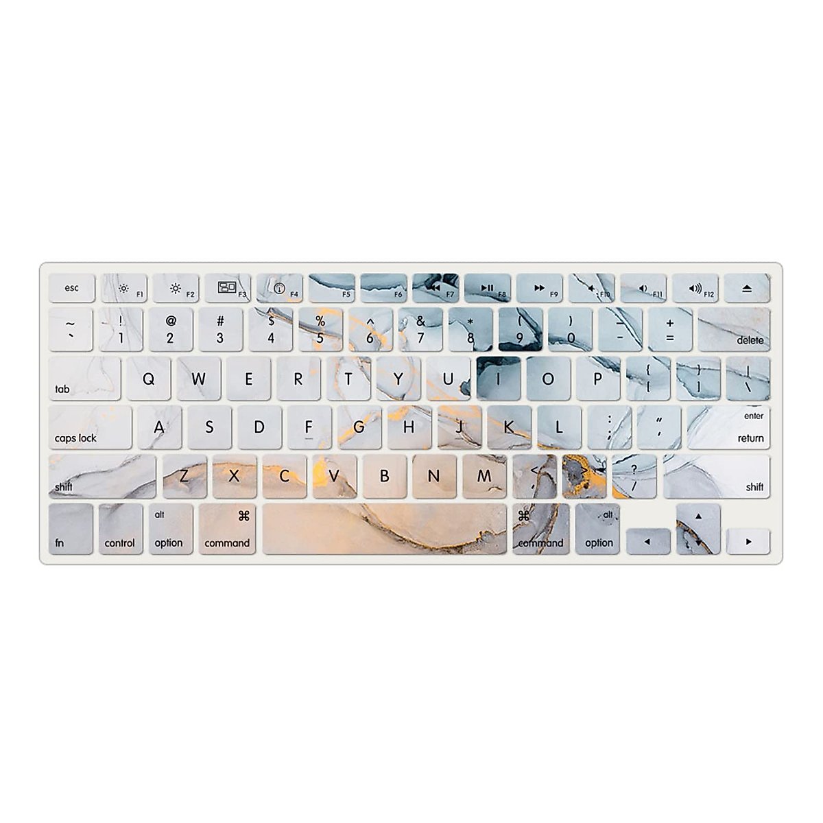IVY Colored Marble Case for MacBook Air 13 with M2 (Models: A2681) Hard Shell Case with Keyboard Cover Set - C