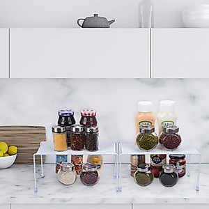 JBESUHI Mesh Kitchen Shelves,Cabinet Storage Shelf Rack, Cabinet Organization Mini Storage Shelf (White, 6)