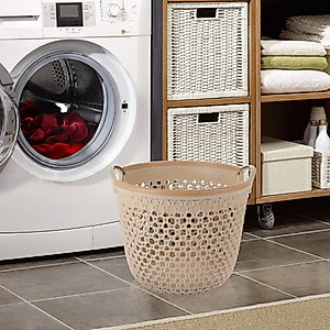 PRETYZOOM Flexible Laundry Basket Plastic Clothes Hamper with Handle Hollow Out Dirty Clothes Hamper Laundry Hamper Storage Bin Sundries Organizer for Bedroom Bathroom