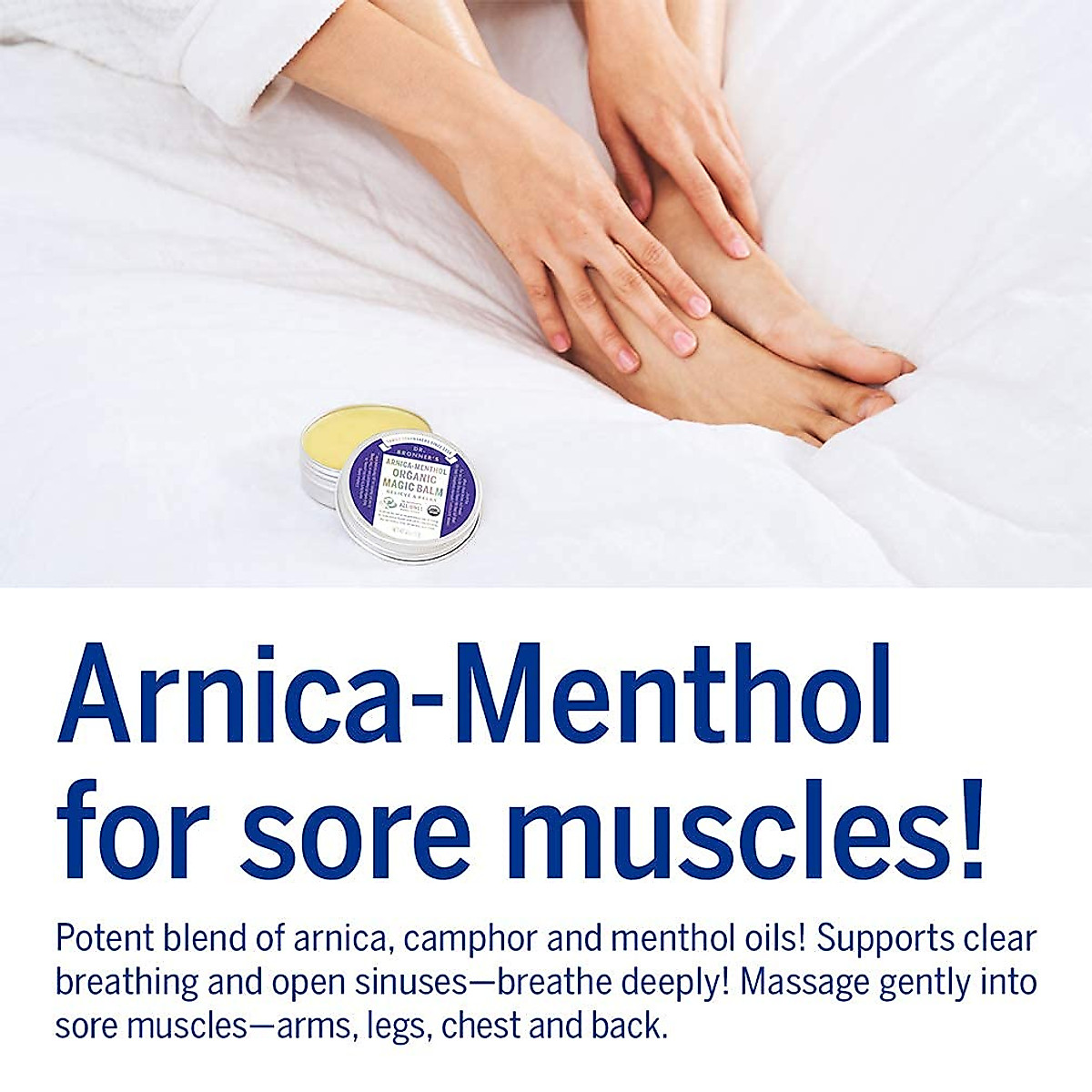 Dr. Bronner's - Organic Magic Balm (2 oz Variety Pack) Arnica-Menthol & Baby Unscented - Made with Organic Beeswax & Hemp Oil, Moisturizes and Soothes Hands, Face & Body | 2 Count