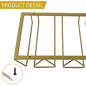 HODZUMRAC Wine Galss Holder - Under Cabinet Wine Glass Rack Stemware Rack, Wine Glass Hanger Kitchen Storage for Glasses, Metal Organizer for Kitchen Bar (White, 2Packs)