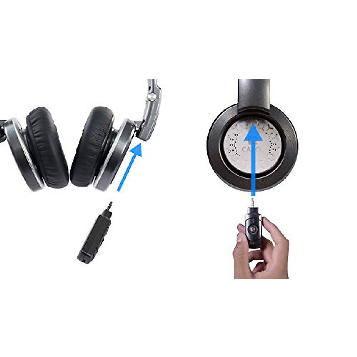 CAROL Wireless Headphone Bluetooth with Transmitter and Receiver Comfort Fit, Hi-Res Audio, BTH-830 Black, Detachable Over Ear Foldable Headphone