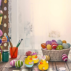 ArtCreativity 2.5 Inch Assorted Easter Rubber Duckies for Kids, Pack of 12, Mini Duck Surprise Toys for Filling Easter Eggs, Easter Party Favors, Egg Hunt Supplies, Easter Themed Bath Tub Toys