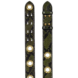 BURBERRY Ladies Antique Green Croco-embossed Leather Bag Strap