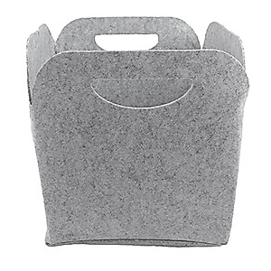 Foldable Felt Fabric Storage Basket, Convenient Box Organizer with Carry Handles for Office Bedroom Closet Babies Nursery Toys DVD Laundry Organizing (1 Pcs Medium)