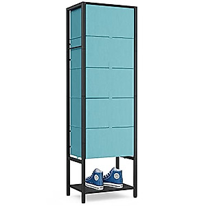 CubiCubi Dresser for Bedroom, Tall Dresser with 5 Drawers Oxford Fabric Dresser, Storage Tower Organizer for Closet, Hallway, Living Room, College Dorm, Steel Frame, Wood Top, Tiffany Blue