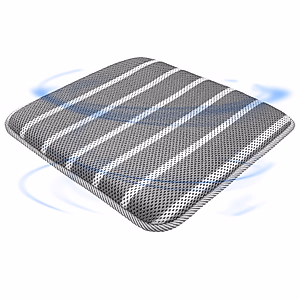 AEROiVi Office Chair Cushion, Non-Slip Car Seat Cushion with 3D Airmesh Pad Easy to Wash Breathable for Long Sitting for Relief and Comfort Square