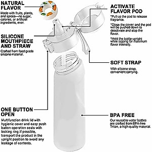 MQB Gray Air Up Bottle, 650 ml Drinking Bottle with Flavour, with 7 Fruit Flavour Pods Scented, Air Bottle Starter Set, Leak-proof Cup for Gym, Running, Outdoor, Water Bottle Air Up Bottle