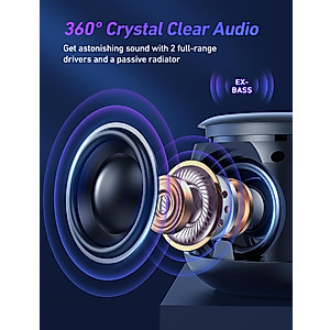 LENRUE F62 Portable Bluetooth Speaker with Bluetooth 5.3, RGB Lights, Stereo Sound & bass, Compact Size, IPX5 Waterproof, Lightweight Travel Speaker for Car Bicycle Bag and More Outdoor