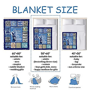 Grandson Gifts from Grandma Grandpa, Blanket for Grandson, Gifts for Grandson, Grandson Birthday Gifts, Best Grandson Ever Gift Throw Blanket 60"x50" Grandson Gift Ideas for Christmas Graduation