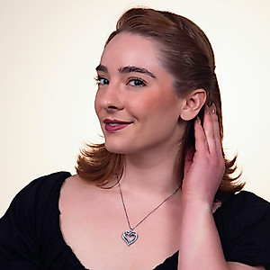 GILDED Sterling Silver 1/4cttw Natural Round-Cut Black Diamond Heart Pendant-Necklace with an 18 Inch Chain