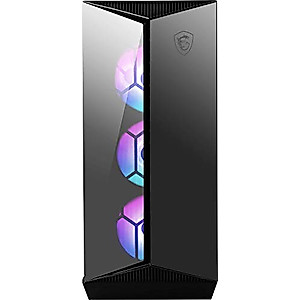 MSI MPG GUNGNIR 110R - Premium Mid-Tower Gaming PC Case - Tempered Glass Side Panel - 4 x ARGB 120mm Fans - Liquid Cooling Support up to 360mm Radiator - Two-Tone Design