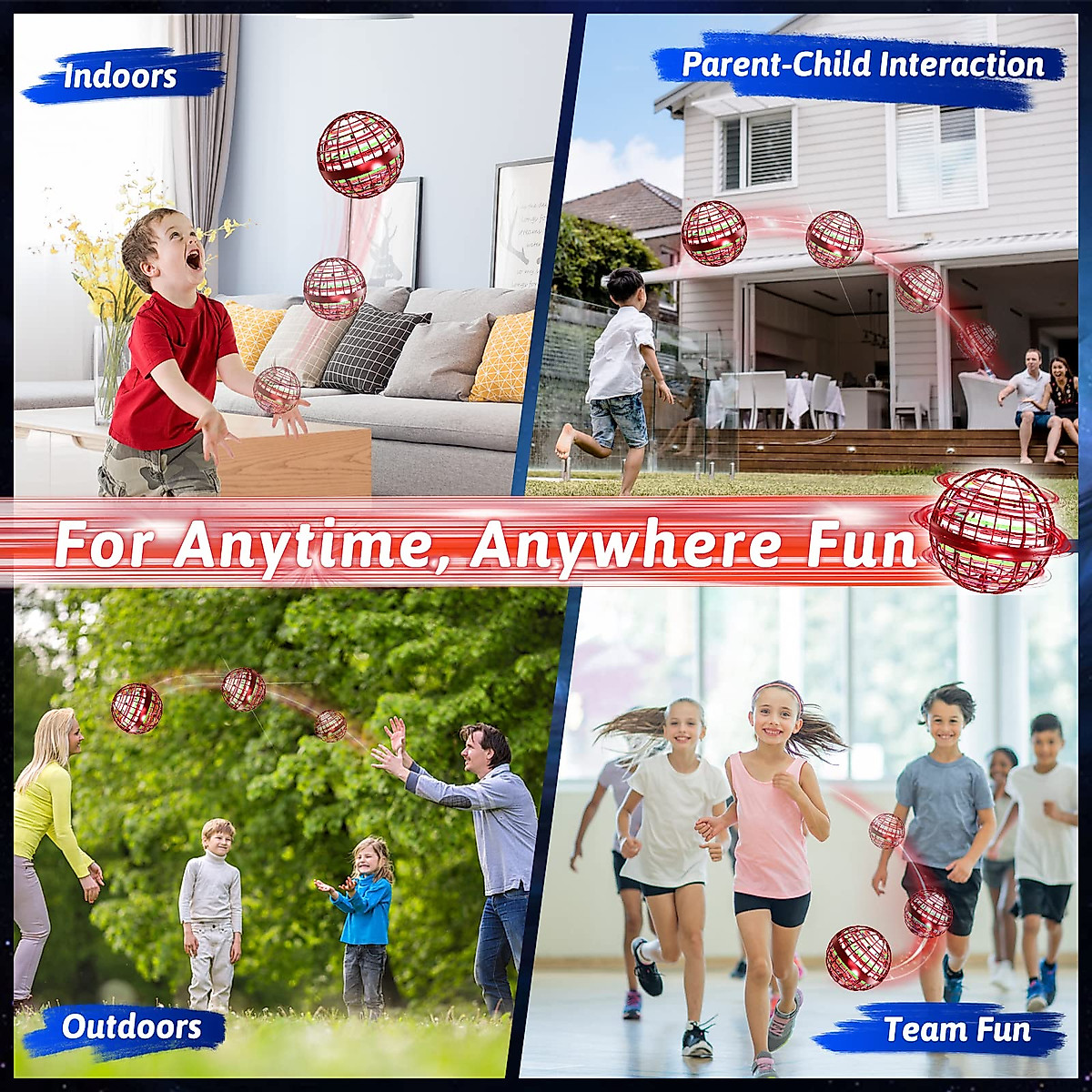 semai Flying Orb Ball Toys, Hover Orb, Hand Controlled Mini Drone Flying Ball Globe Shape Spinning UFO Magic Flying Boomerang Spinner Kids Adults Indoor Outdoor Toys Games