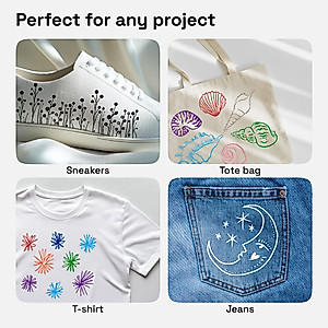 ARTISTRO 24 Fabric Markers - Fine Tip Permanent Decorating Kit for Clothes - No Bleed Pens for T-Shirts, Bags, Textile, Canvas, and More