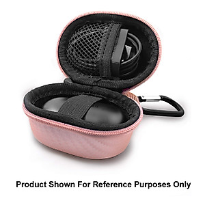 Casematix Rose Gold Earbud Case Compatible with Samsung Galaxy Buds Live or Buds+ True Wireless Earbuds Bluetooth, Clip On Carabiner Impact Protection