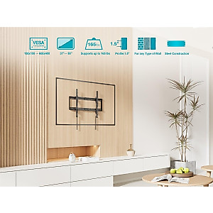 Monoprice Commercial Tilt TV Wall Mount Bracket for 32" to 55" TVs up to 165lbs, Max VESA 400x400, UL Certified