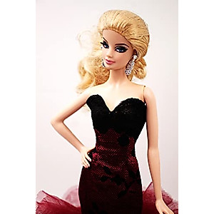 Cora Gu [Handmade Dress Fit for 12" Doll] Classic Black Rose Lace Mermaid Dress/Wedding Gowns Fit for 12" Fashion Doll [Doll's not Included]