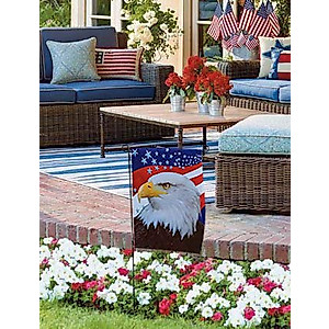 Memorial Day Patriotic Garden Flag - 12" x 18", Red, White Blue Stars, Eagle, 4th of July, USA, America, Rally, Election, Voting Booth, Veteran's Day
