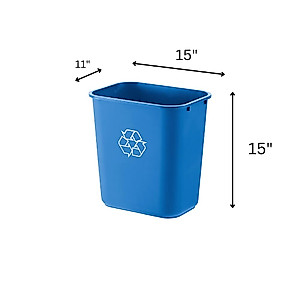 WEBSTORE SUPPLY 28 Qt. Trash and Recycle Bin Combo, 7 Gallon Under Sink Garbage Can (10 Pack) Black and Blue