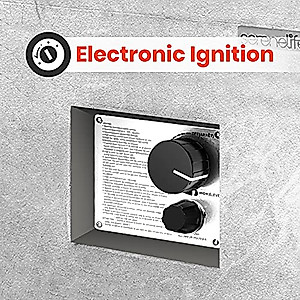 Concrete Outdoor Propane Fire Pit Table - CSA/ETL Certified Safe 50,000BTU Pulse Ignition Weatherproof Square Propane Gas Fire Table - Adjustable Flame, Thermocouple - PVC Cover, Lava Rock- SLFPCN56