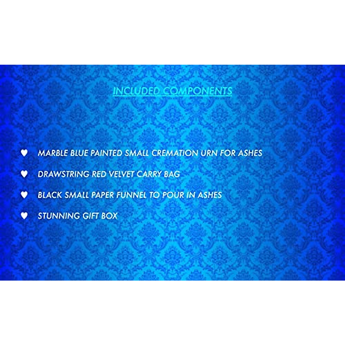 THE ASCENT MEMORIAL Small Cremation Urn for Human Ashes Adult | Marble Blue Mini Keepsake Urn with Velvet Carry Bag A Paper Funnel and A Premium Gift Box | Aesthetic Mini Urn