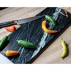 Foreside Home & Garden Large Rectangle Black Marble Serving Cutting Board
