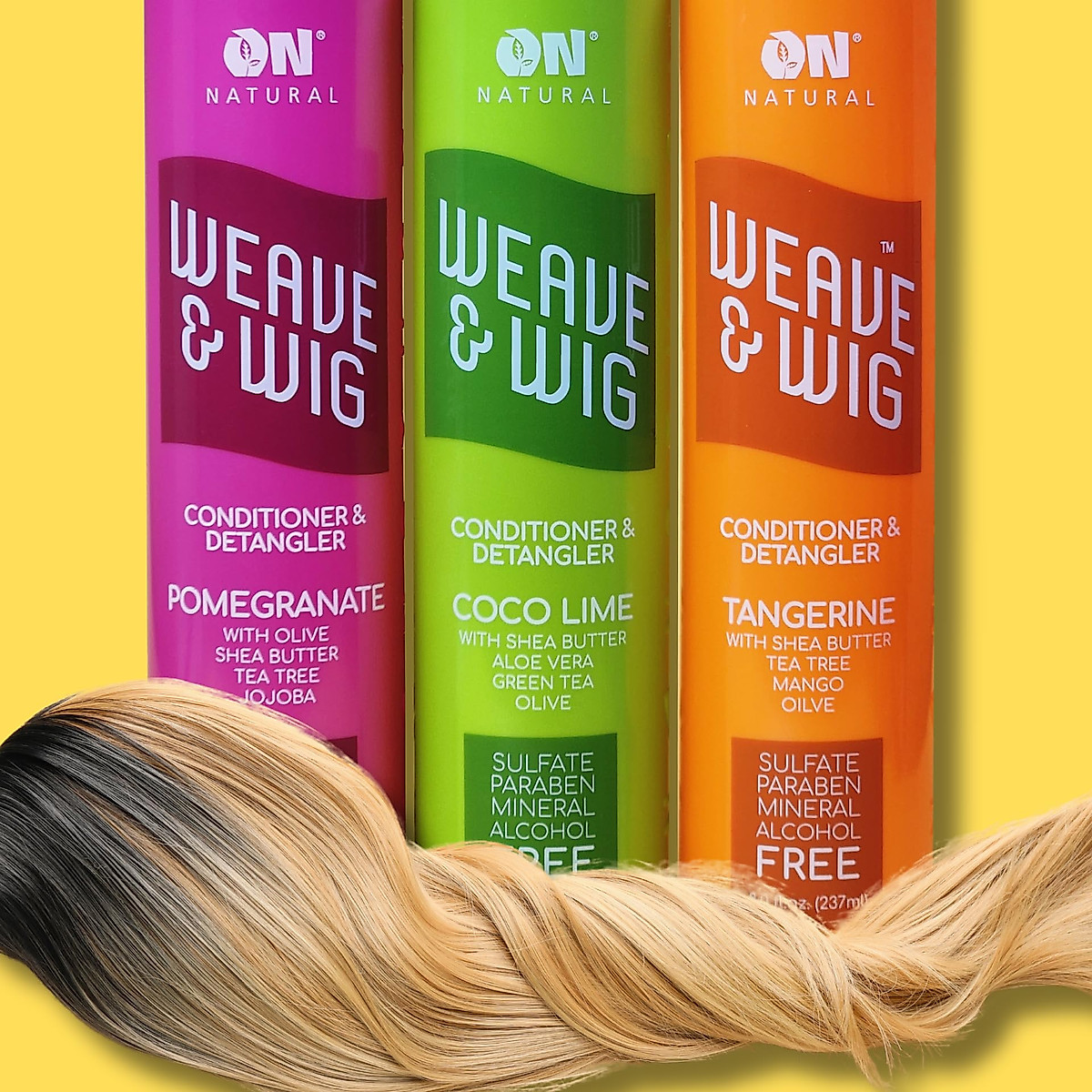ON Organic Natural Premium Oil-Free Weave & Wig Conditioner & Detangler Tangerine 2.0 fl oz