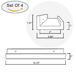 WELLAND White Wall Shelf Picture Ledge Floating Wall Shelves 16 inch Set of 4