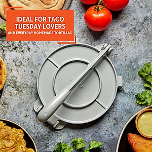 IMUSA USA 8-in. Aluminum Tortilla Press, 8 Inch, Silver