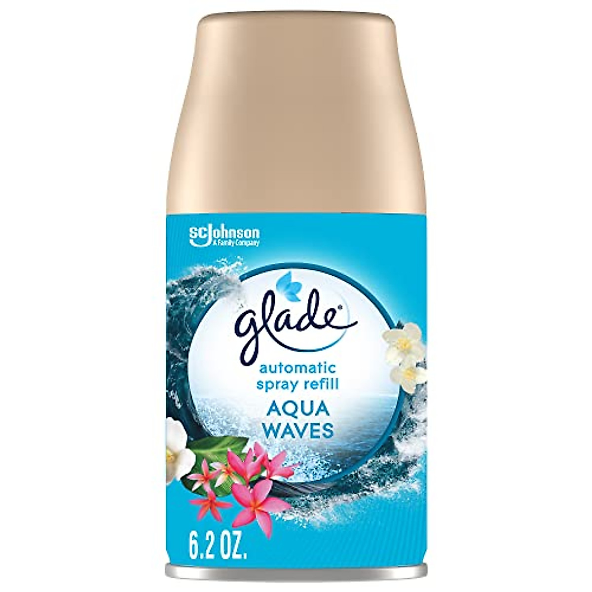 Glade Automatic Spray Refill, Air Freshener for Home and Bathroom, Aqua Waves, 6.2 Oz