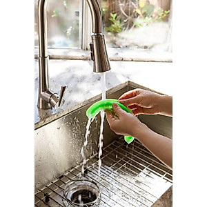 Food Cubby Plate Divider 2 PACK Green - Food Separator - Food Safe Silicone