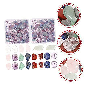 10 Sets Natural Stone Beads Crystal Chips Crystal Rocks Natural Gemstone Beads Aquarium Gravel Rock Loose Beads Irregular Gemstones Bead Bracelet Making Kit Beading Beads DIY Beads