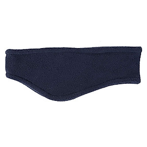 'Mato & Hash Unisex 95/5 Poly/Spandex Polar Fleece Headband with Earwarmers - Navy