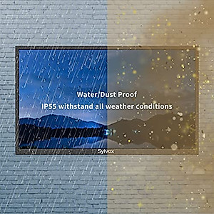 SYLVOX 43 inch Outdoor TV, Smart TV Waterproof 4K LED Outdoor Television with Dual Speakers, Ultra-Thin High Resolution, Support Bluetooth & Wi-Fi, Deck Series Suitable for Partial Sun Areas