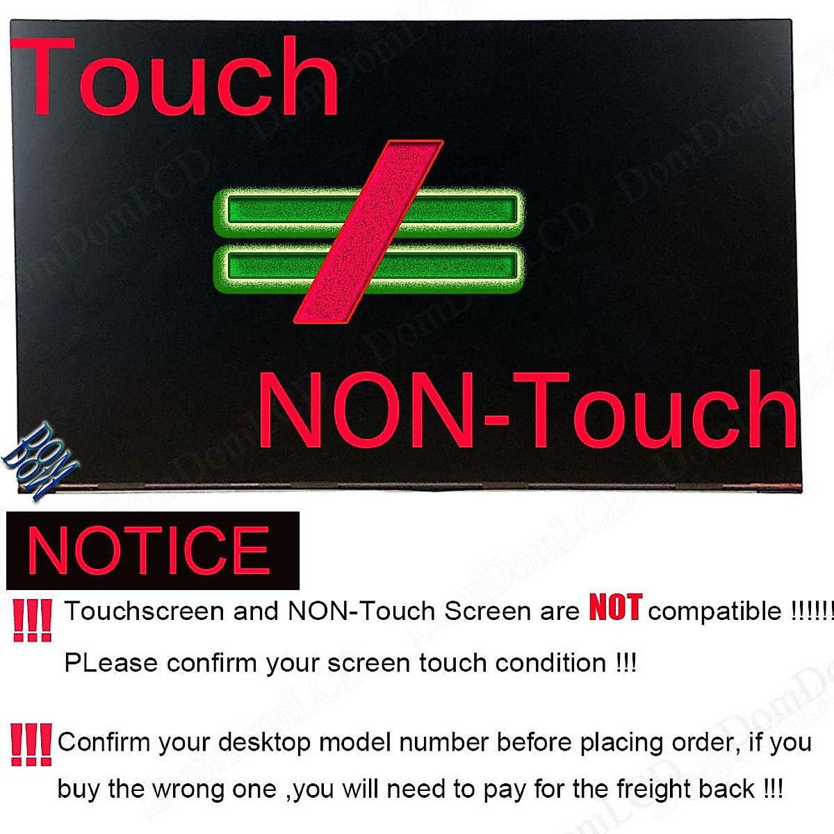 23.8" FHD LCD Screen+Touch Assembly Display Panel Replacement for HP AIO 24-DP1280 24-DP1056QE Touchscreen Desktop-NOT for Non-Touch Desktop