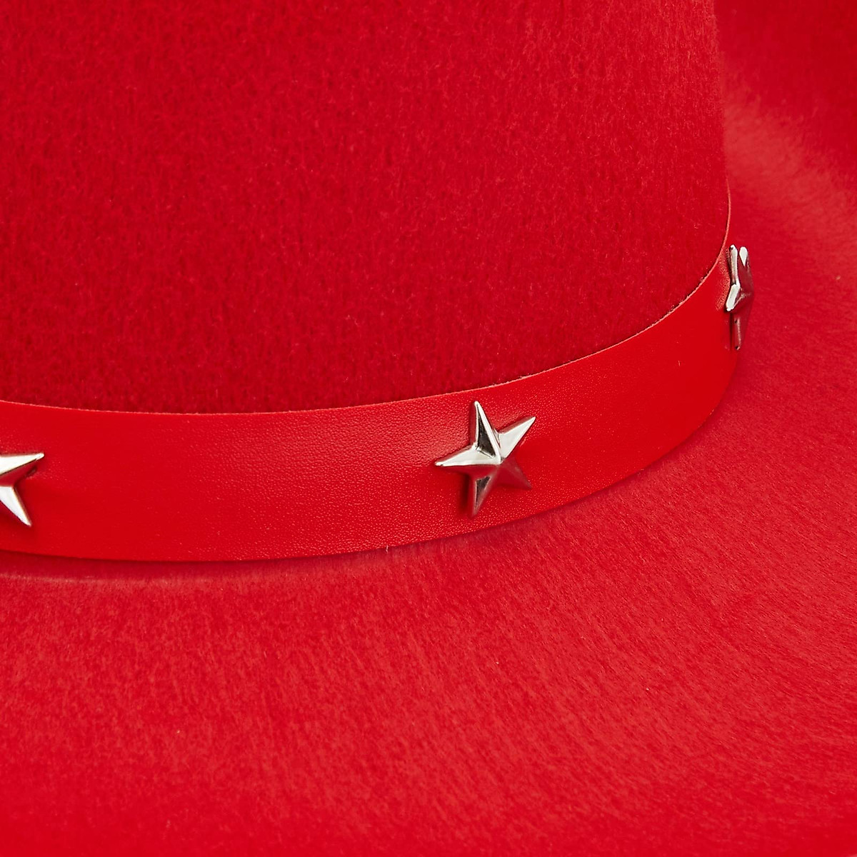 Zodaca Felt Red Cowgirl Hat for Women and Men, Costume Accessories (14.8 x 10.6 x 5.9 Inches)