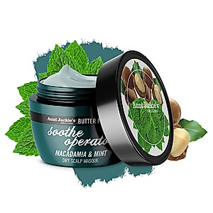 Aunt Jackie's Butter Fusions Soothe Operator - Macadamia & Mint Dry Scalp Conditioning Masque, 8 oz