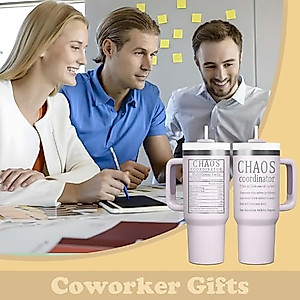 Chaos Coordinator Laser Engraved 40oz Tumbler with Handle - Engraved Gifts for Women - Insulated Cup & Water Bottle