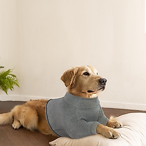 IDOMIK Dog Recovery Sleeve, Dog Surgery Recovery Suit Front Leg, Comfy Dog Joint Leg Sleeves After Surgery, Dog Elbow Braces Protector for Leg Injuries & Joint Pain, Dog Cone Collar Alternatives,Grey