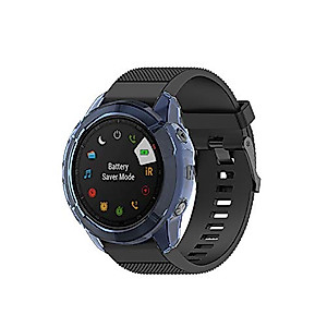FitTurn [5 Pack] Clear Style Case Compatible with Garmin Fenix 6X/6X Pro/Fenix 6X Sapphire Smart Watch Replacement Screen Protector Case Cover TPU Shockproof Case Guard Thin Bumper Shell