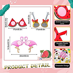 Flutesan 24 Pairs Luau Party Sunglasses Funny Hawaiian Tropical Glasses Beach Themed Party Supplies Decorations(Fresh)