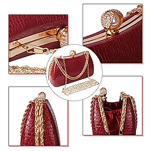 xuson Women Evening Purses Clutch Bags Formal Party Clutches Wedding Purses Cocktail Prom Handbags (wine red)